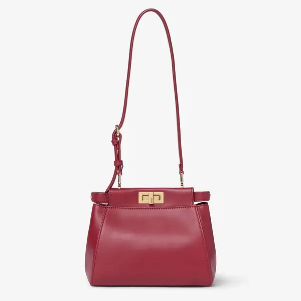 Fendi My Peekaboo® Xs Dark Red Leather Bag
